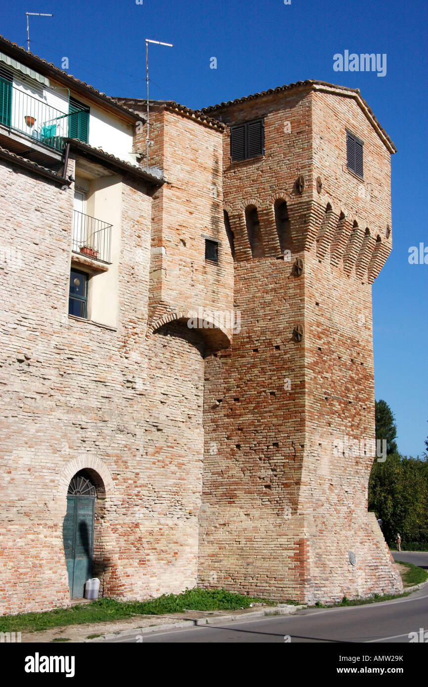 A section of the medieval walled city of Jesi.Le Marche Italy Stock ...