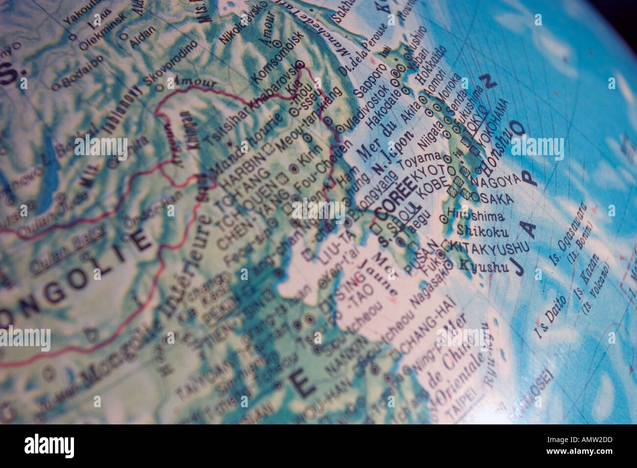 Japan close up in a map Stock Photo - Alamy