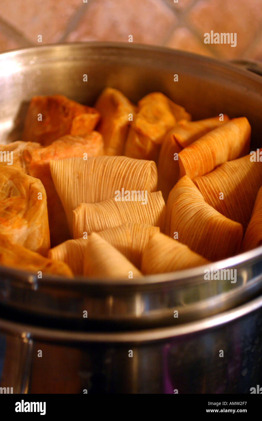 tamales steaming in pot Stock Photo - Alamy