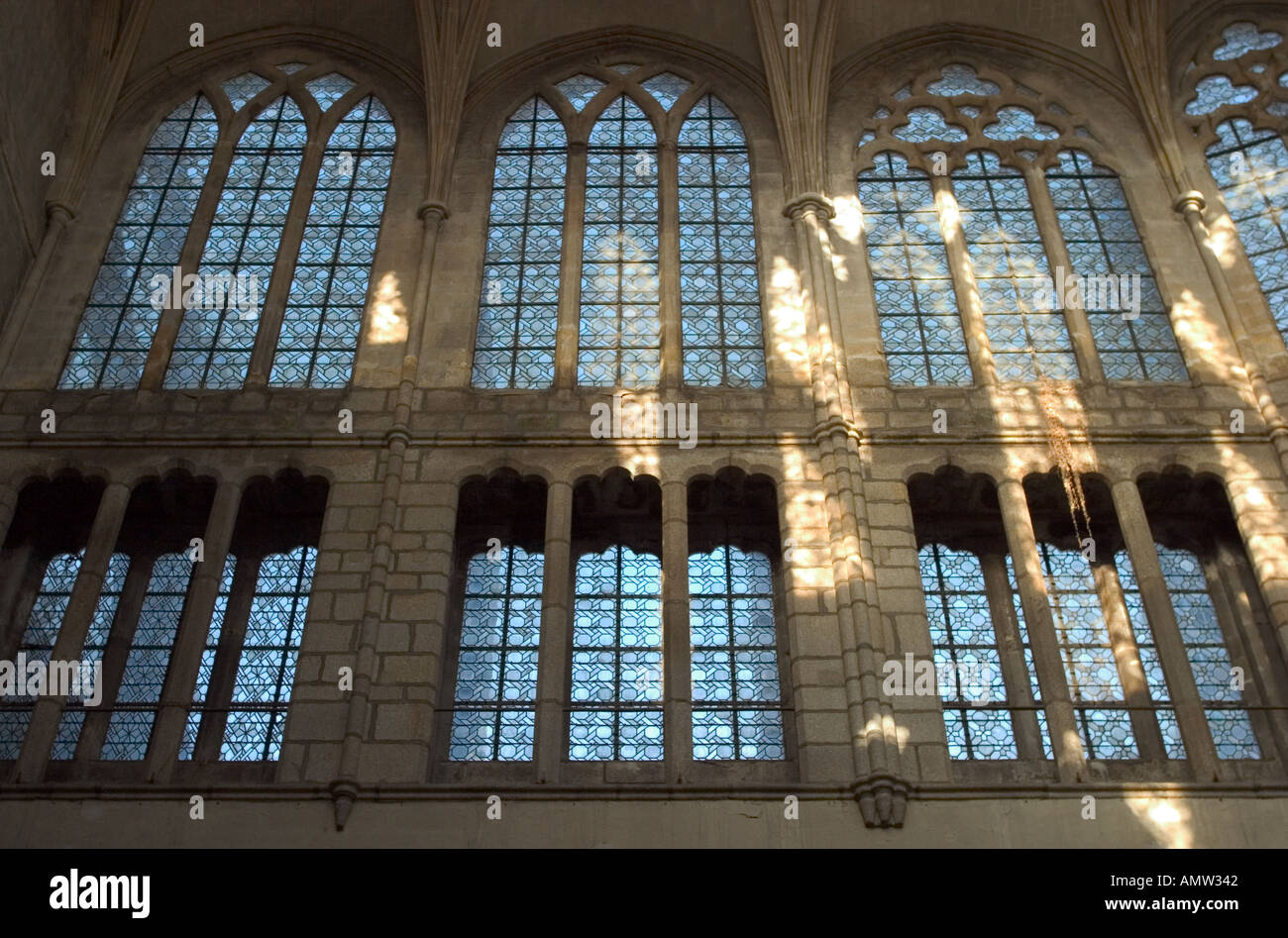 Stained Glass Window inside a french church france Stock Photo - Alamy
