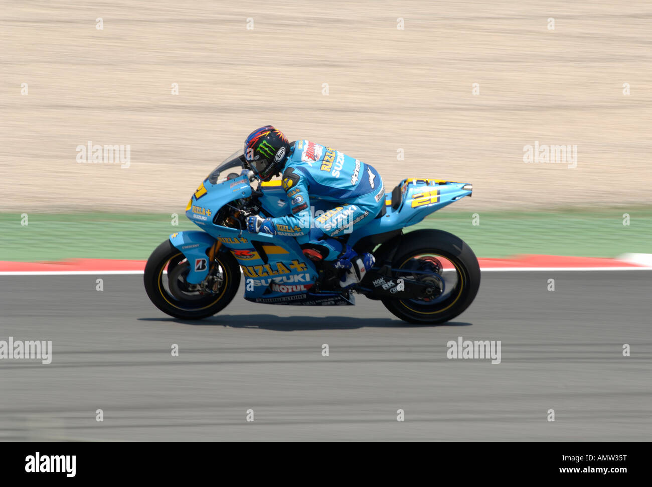 John Hopkins from the Rizla Suzuki MotoGP team. 2007 Catalan Moto GP ...