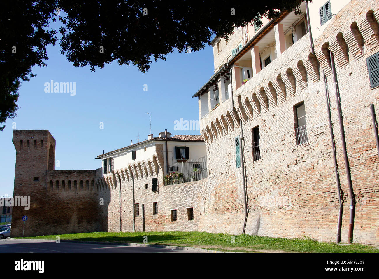 A section of the medieval walled city of Jesi.Le Marche Italy Stock ...