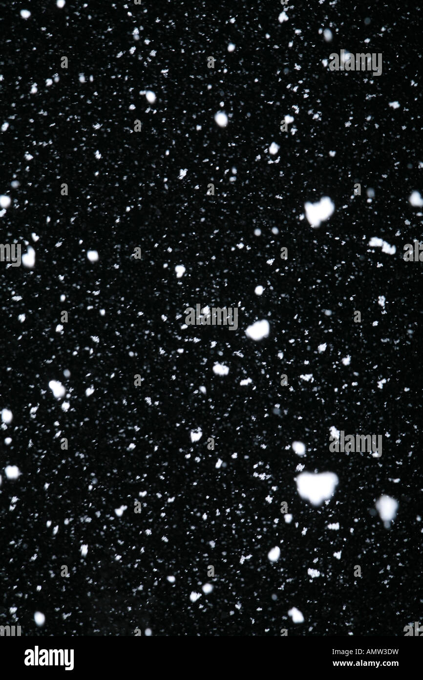 real snowfall at night Stock Photo - Alamy