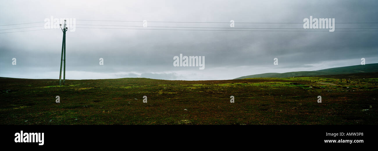 Pylon in the Scottish Highlands near Inverness Scotland UK 10 2002 ...