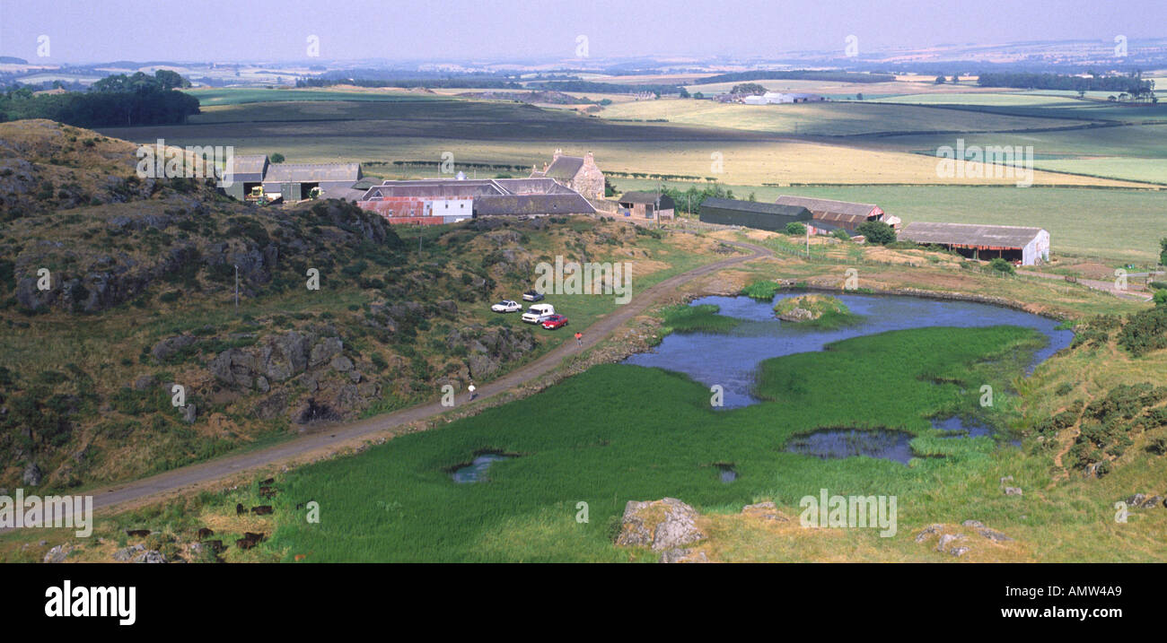 Scottish Border landscape panorama seen from Smailholm Tower Stock ...
