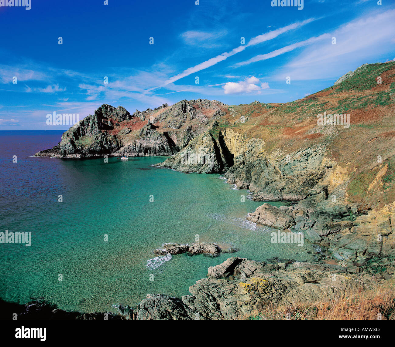 The cliffs of Gammon Head and Prawle Point, near Salcombe, on the south ...