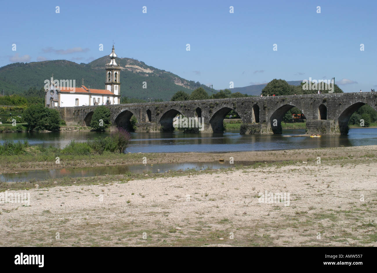 RIVER LIMA AT PONTE DE LIMA PORTUGAL Stock Photo - Alamy