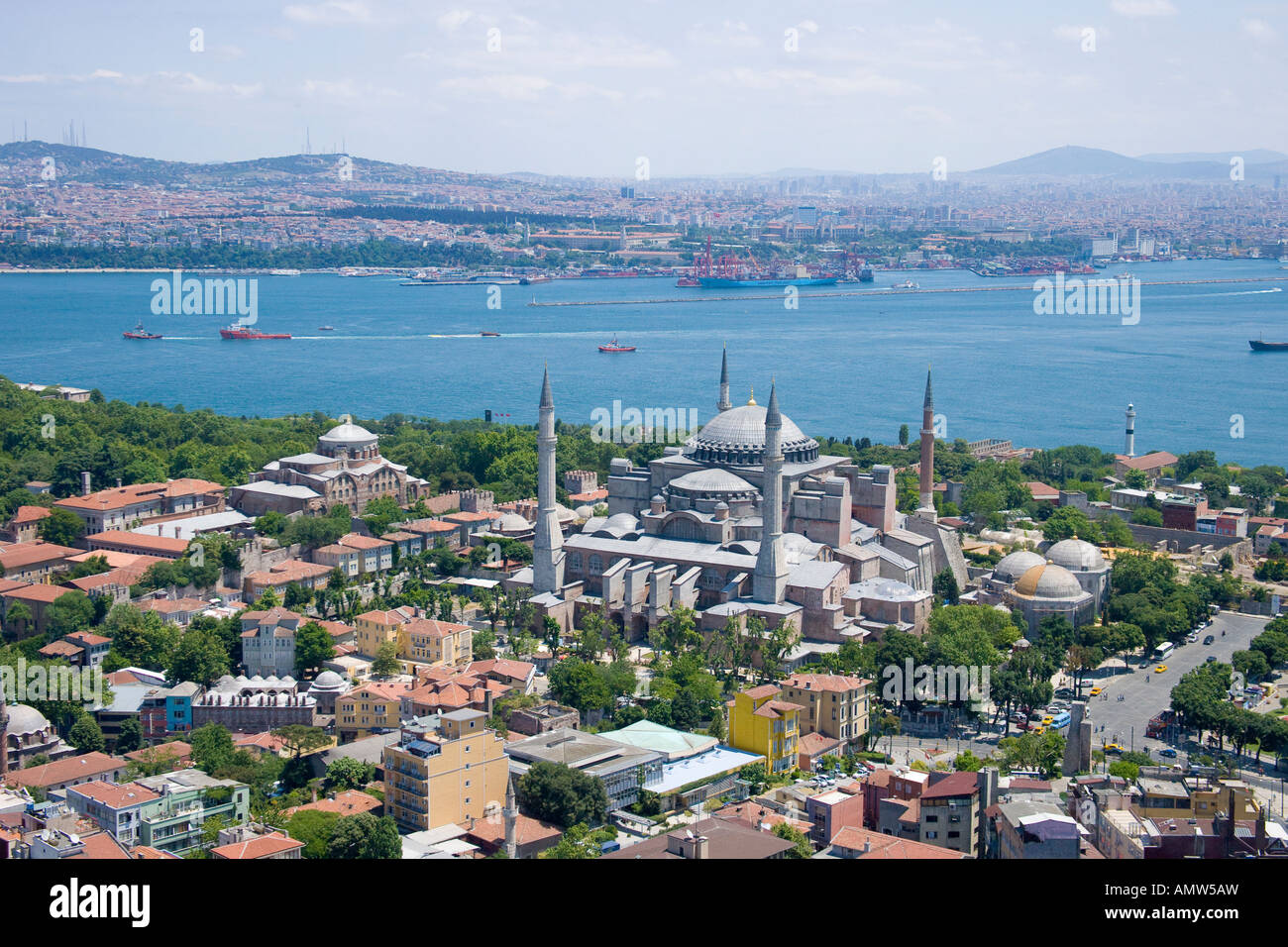 Hagia Sophia church mosque museum aerial Istanbul 2010 European Capital ...