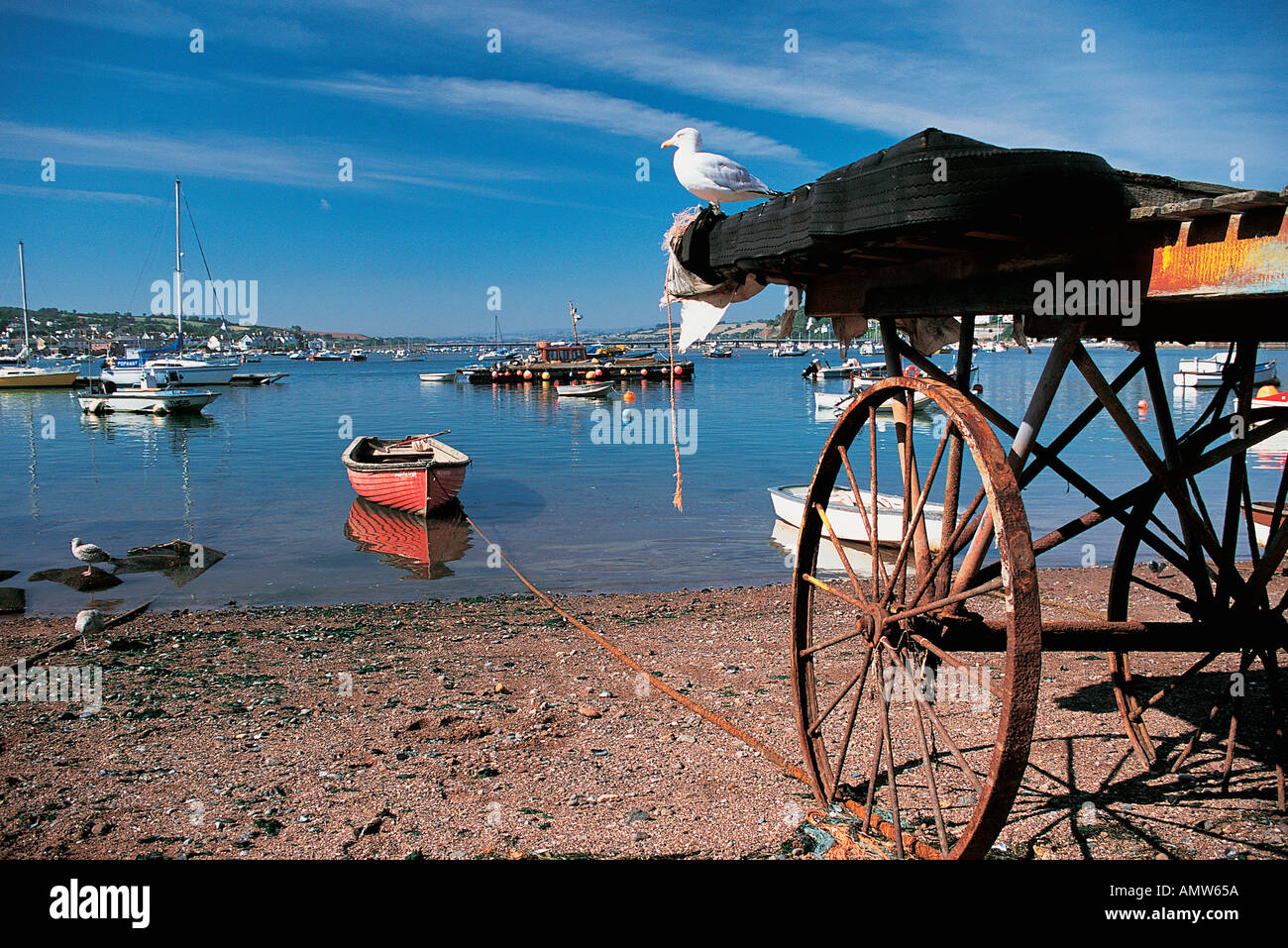 The estuary of the River Teign seen from the town of Teignmouth Devon ...