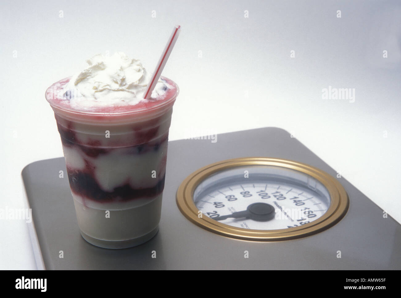 Raspberry frappé on Scale Stock Photo - Alamy