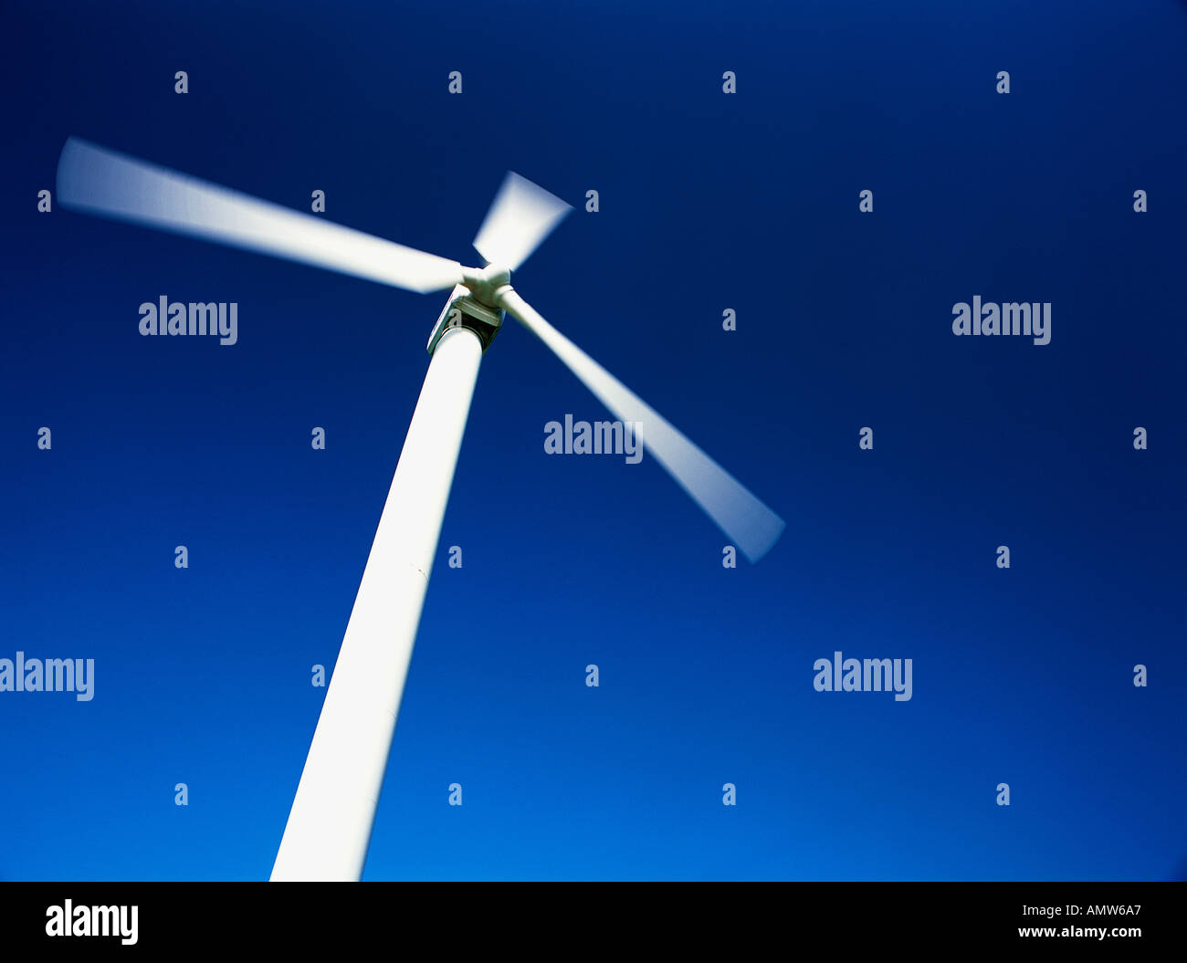 A modern wind turbine in action Delabole Cornwall Great Britain Stock ...