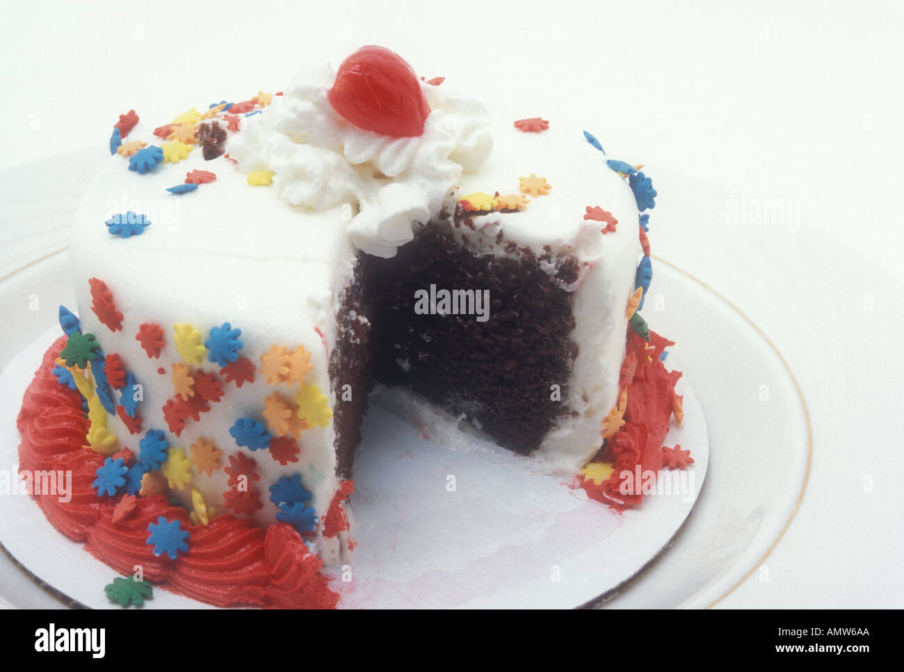 Fancy Decorated Chocolate Cake Stock Photo - Alamy