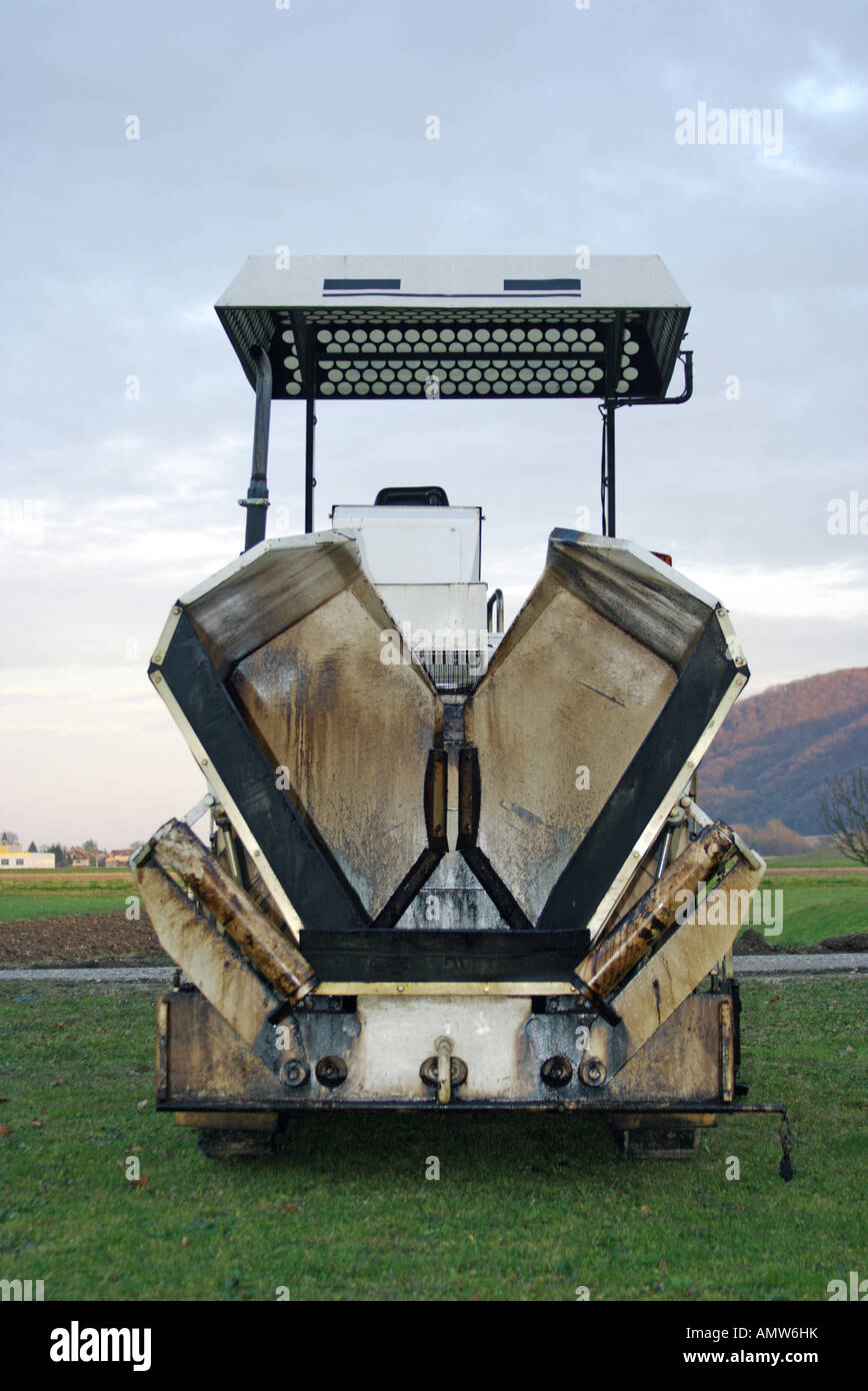 Front view of the asphalt spreader Stock Photo - Alamy