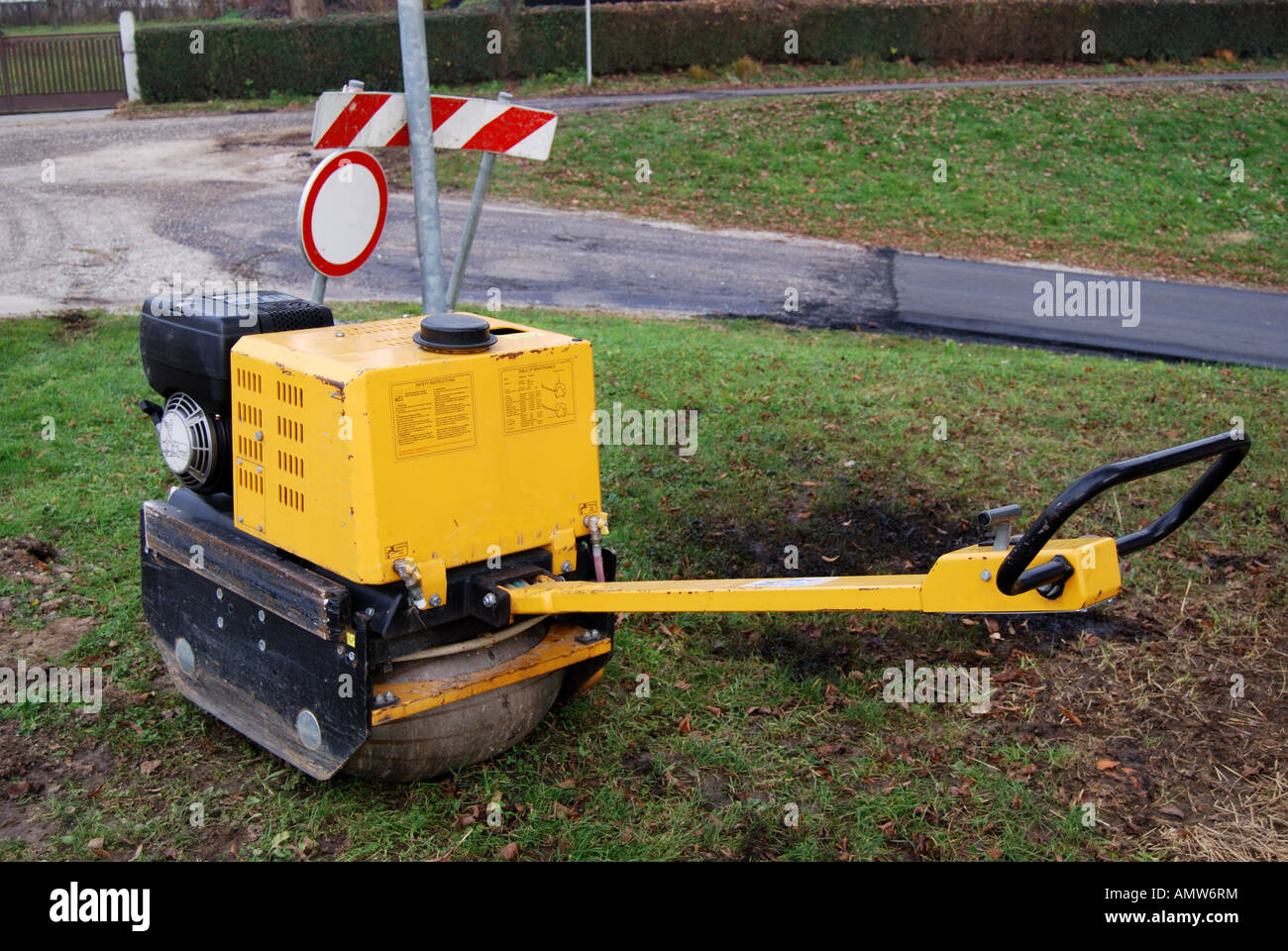 Small diesel engine roller Stock Photo - Alamy