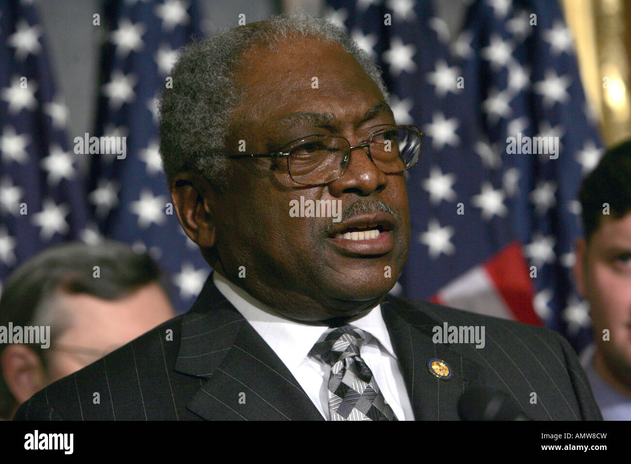 House of Representives Whip James Clyburn D-SC talks to press after the ...