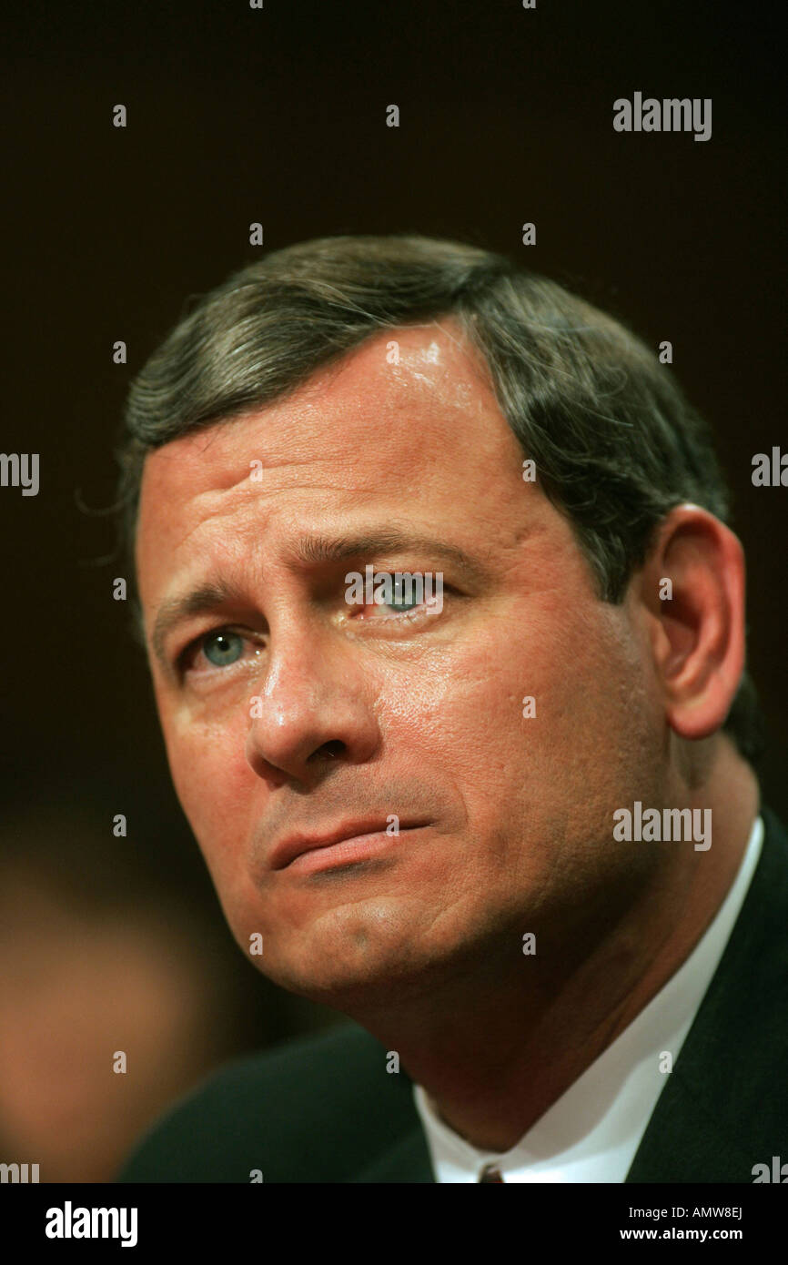 Judge John Roberts answers a question from Senator Charles Schumer ...