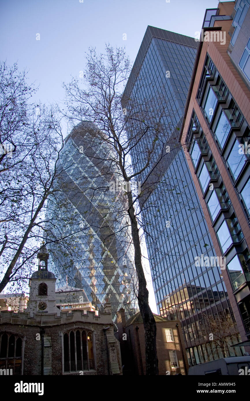 The Gherkin buildin tower in London Stock Photo - Alamy