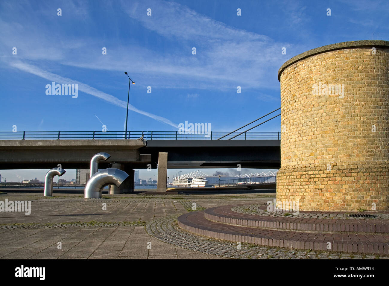 Bridge near London City Airport in docklands Excel exhibition centre ...