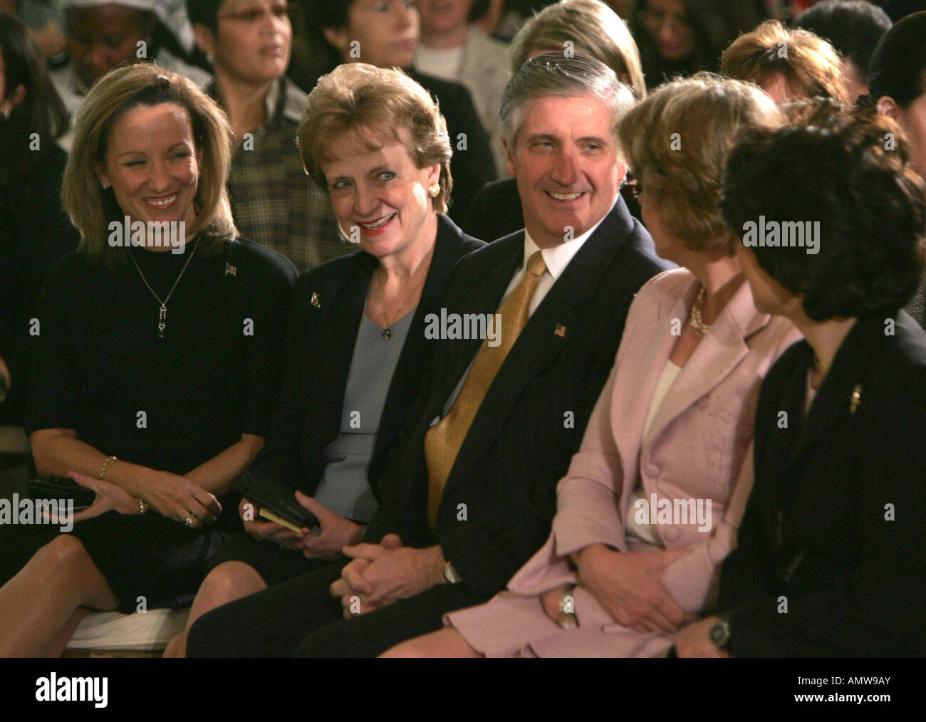 Chief of Staff Andrew Card talks with ladies of the Bush administration ...