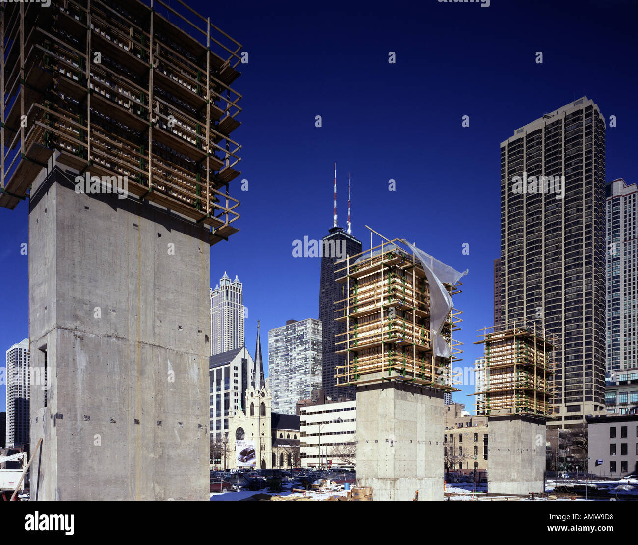 Building Site, Dearborn Street, Downtown, Chicago, Illinois Stock Photo ...