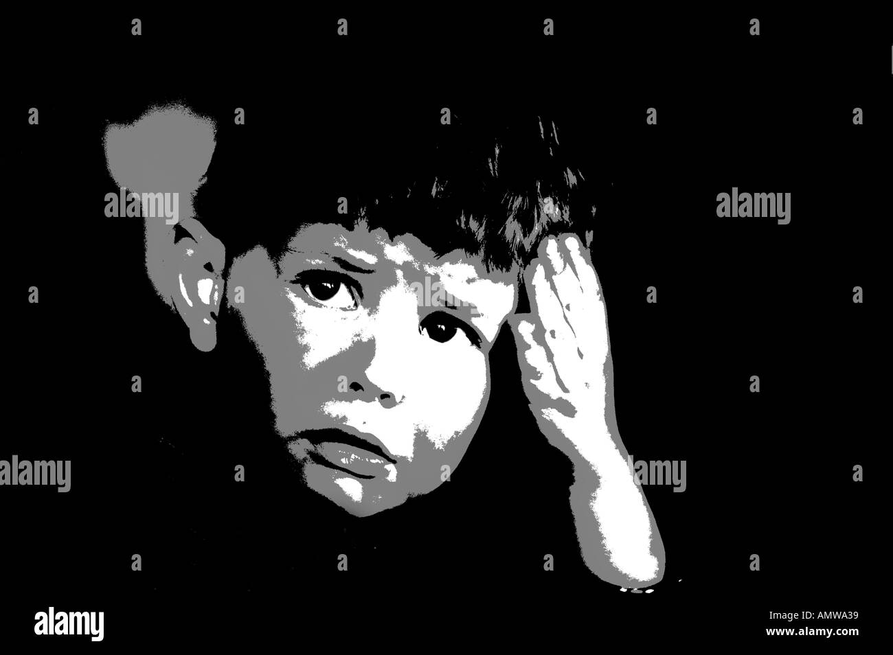 Kid at family gathering Fear Scared Stock Photo - Alamy