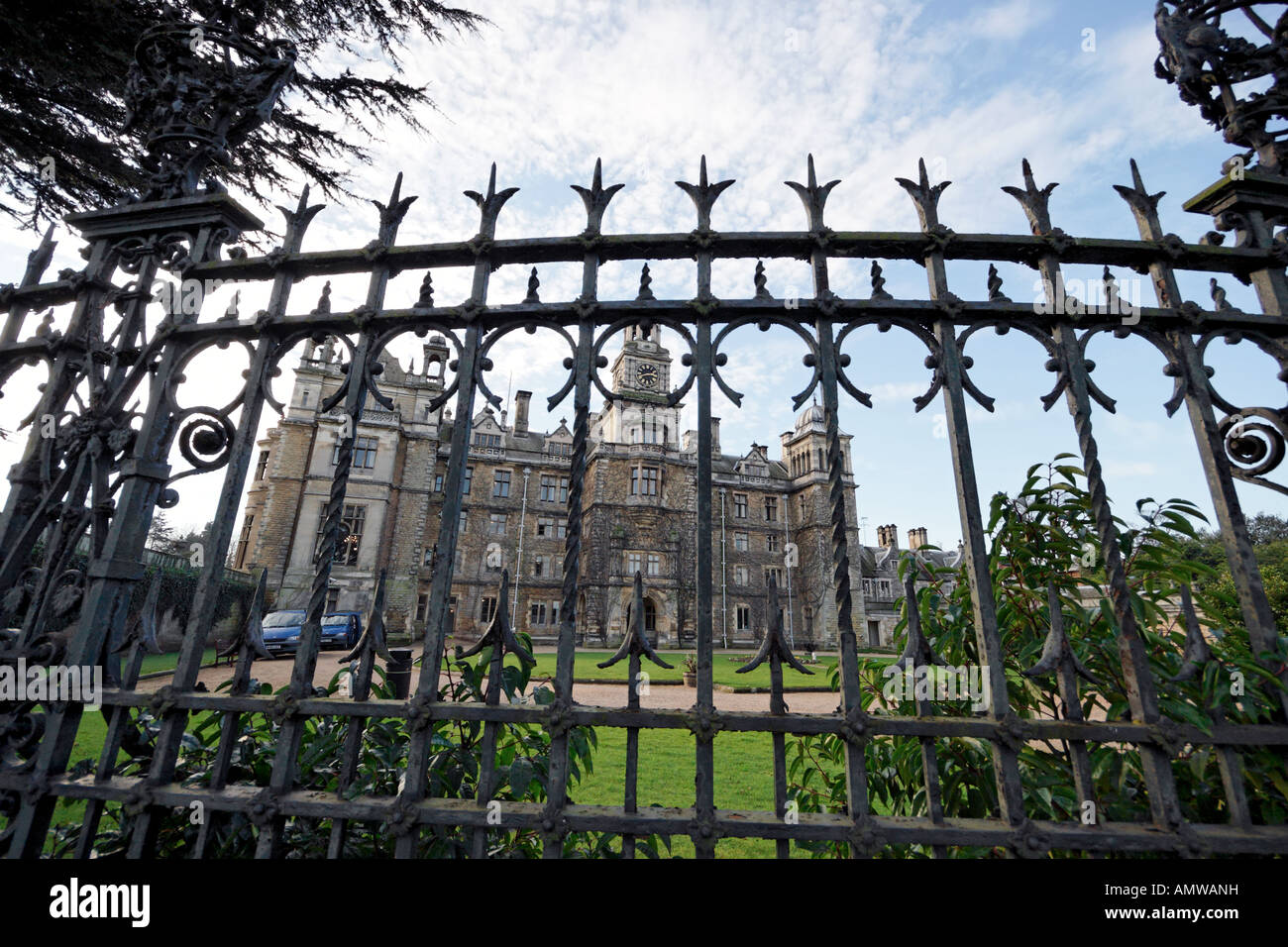 Wrought iron fence surrounding a stately home in Nottingham ...