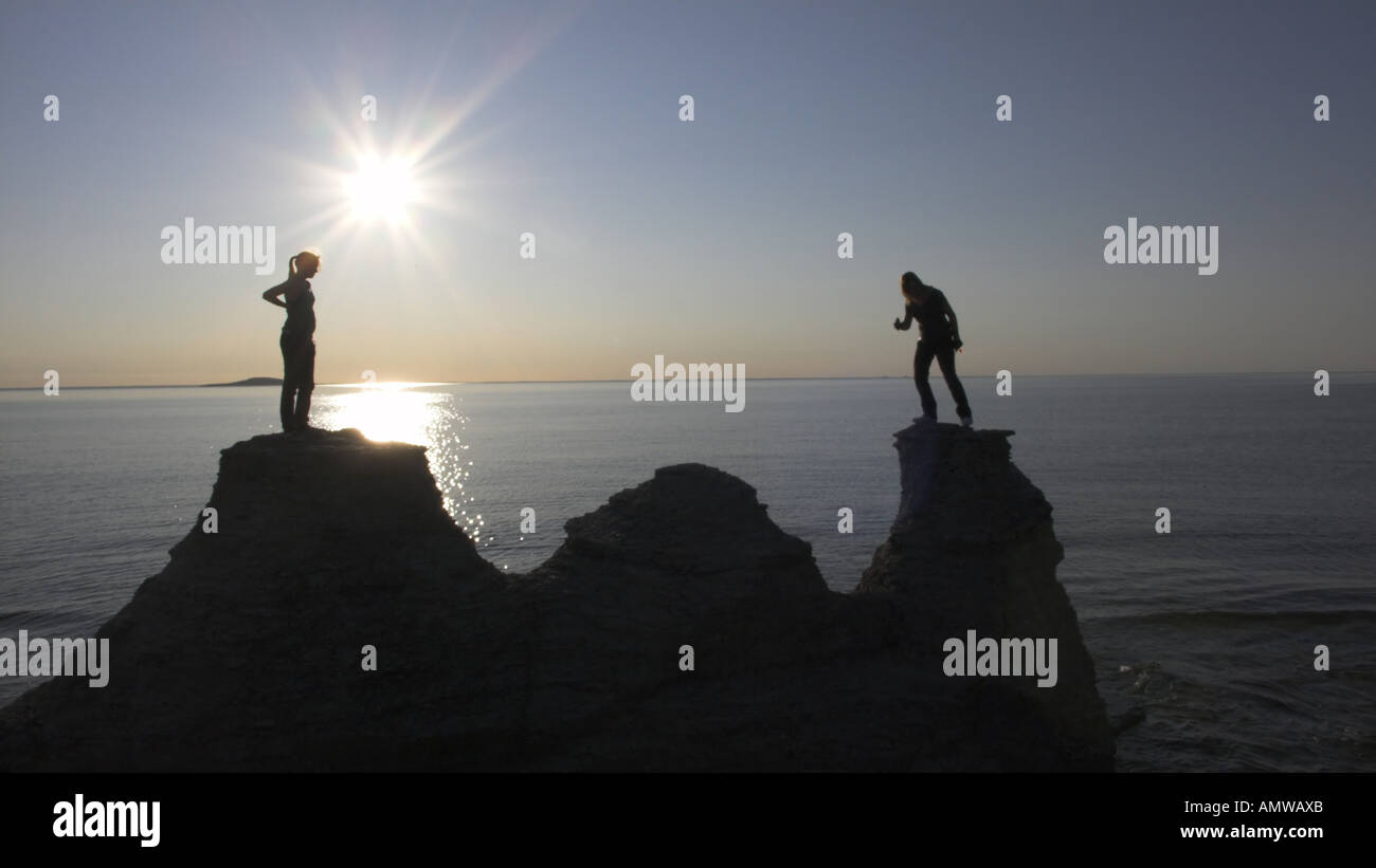 Limestone shapes in Byerum on the western coast of island Oland Stock ...