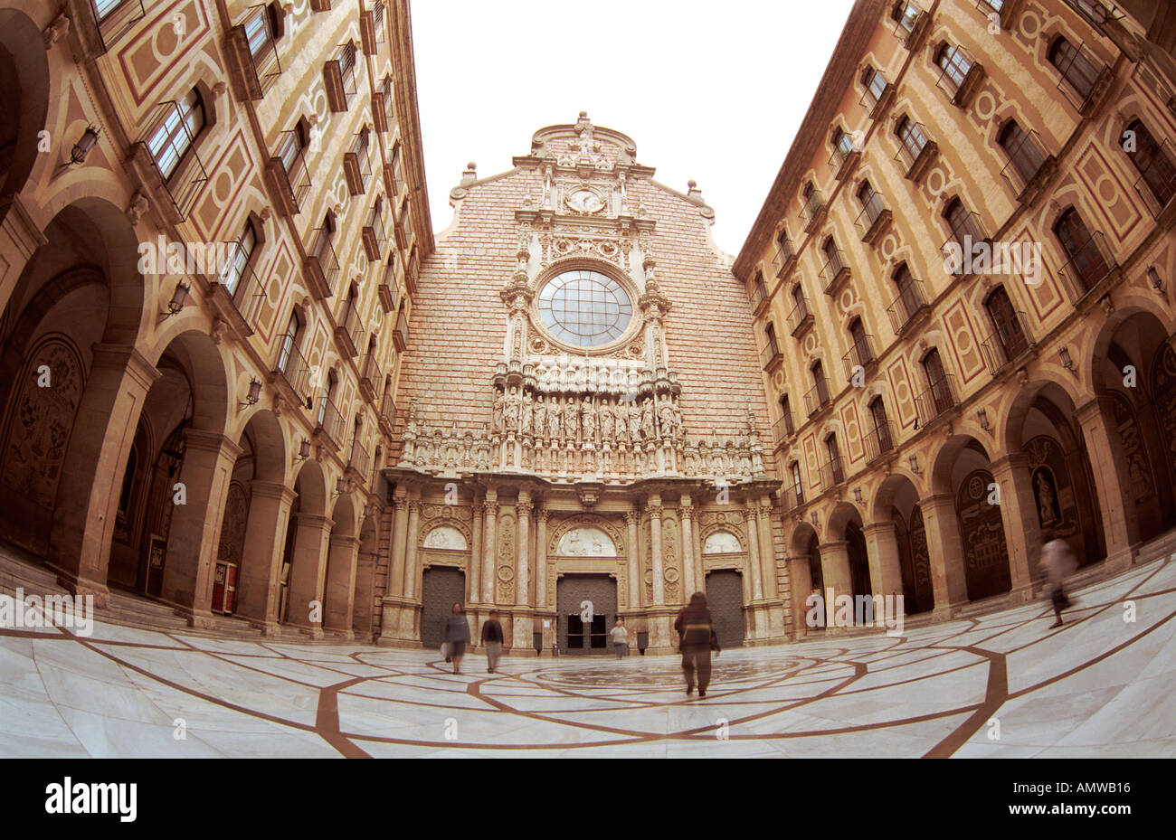 Inner Courtyard Monastery of Montserrat Catalonia Spain Stock Photo - Alamy