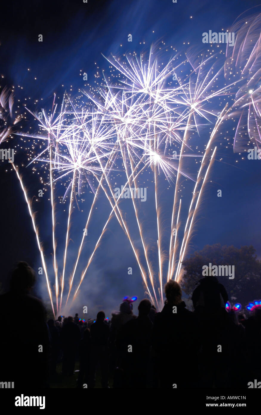 Crowds Watching Fireworks Display Stock Photo - Alamy