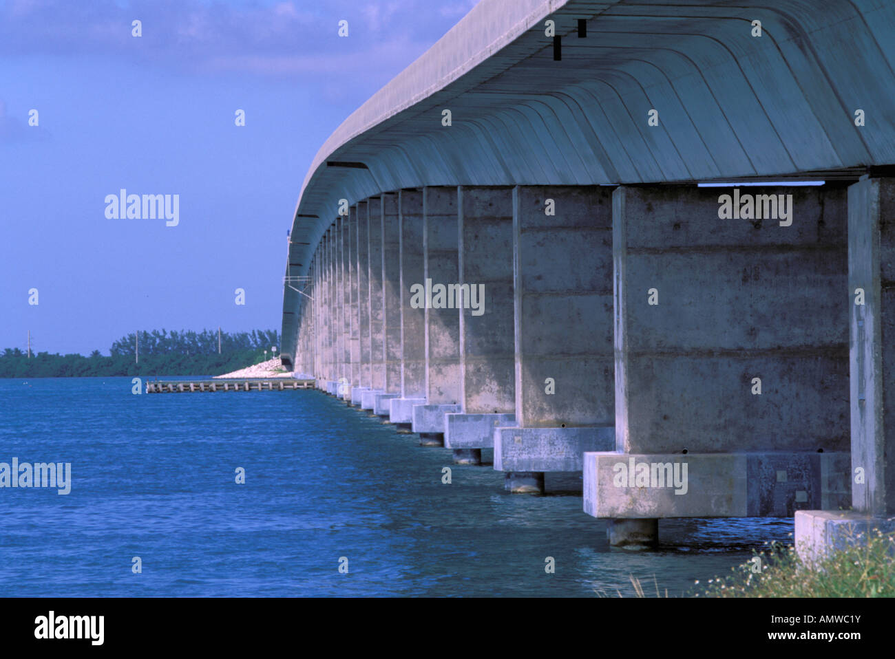 North America, USA, Florida, Florida Keys, Key West. Highway bridge ...
