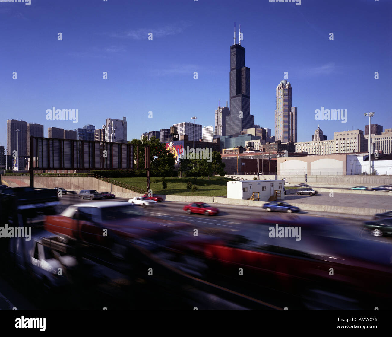 Chicago’s Loop seen from the Dan Ryan Expressway, Illinois Stock Photo ...