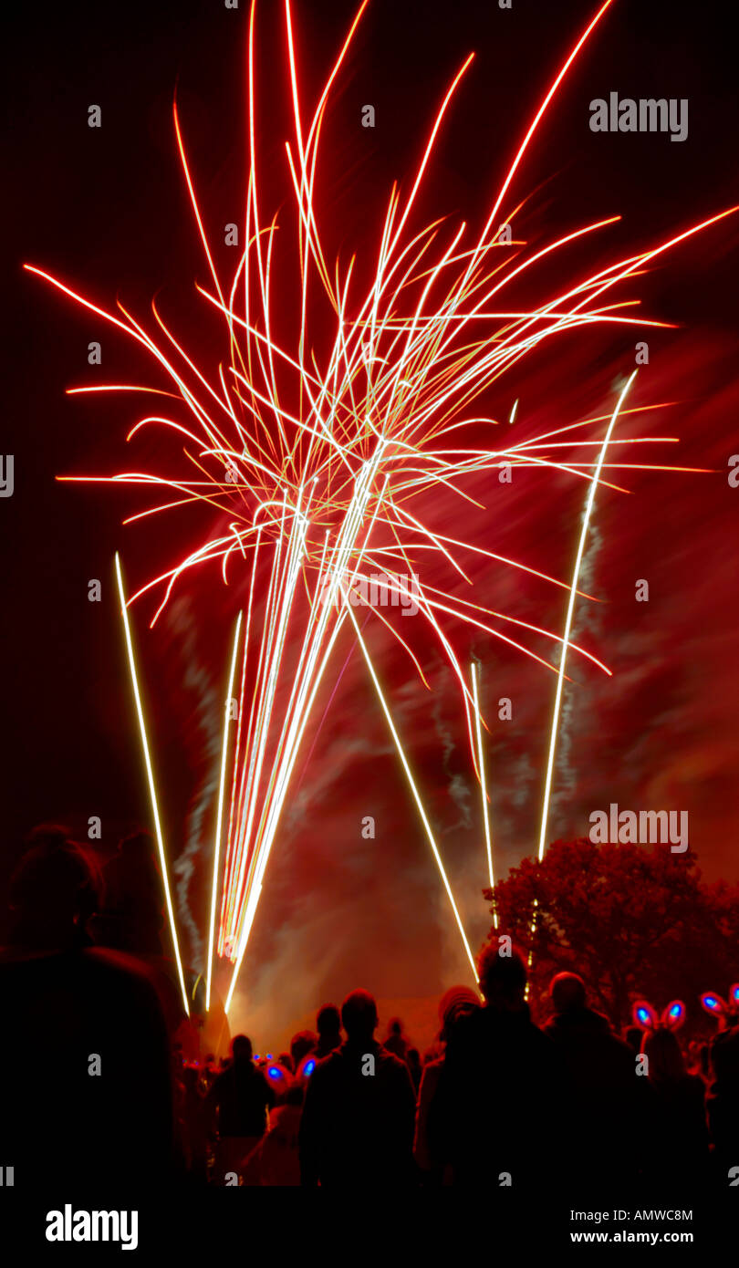 Crowds Watching Fireworks Display Stock Photo - Alamy
