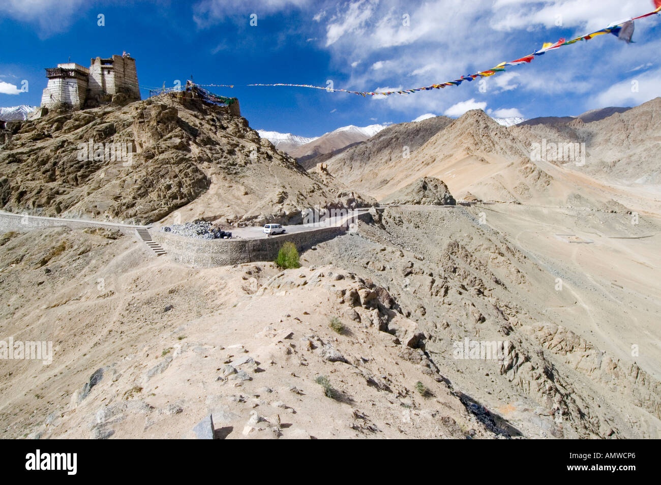 Old mountain fortress of Leh, Ladakh, Jammu and Kashmir, India Stock ...