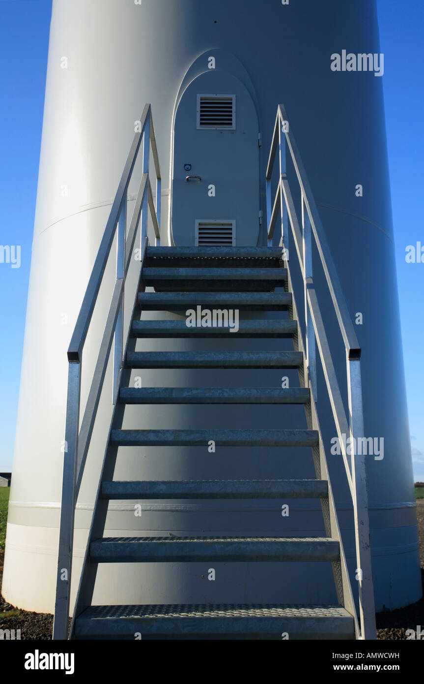 Steps at the base of a wind turbine Stock Photo - Alamy