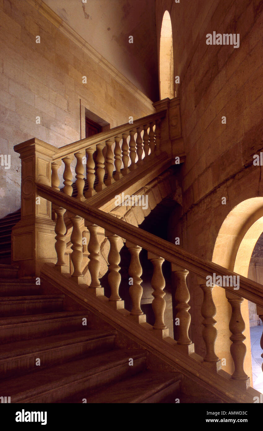 Palace of Charles V, Alhambra, Granada, 1533. Staircase. Architect ...