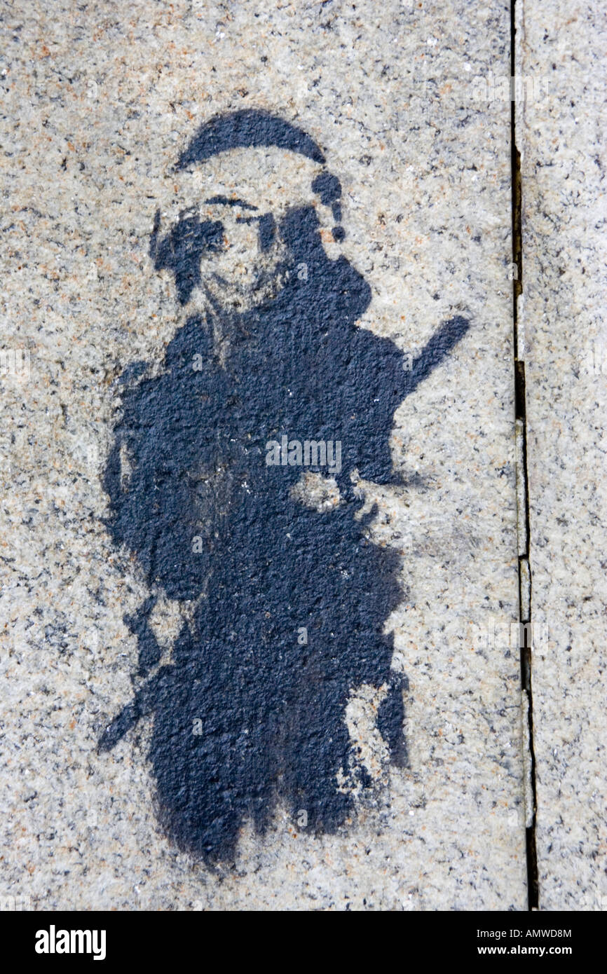 Banksy stencil graffiti Stock Photo - Alamy