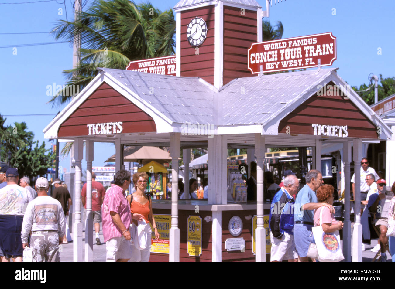 North America, USA, Florida, Florida Keys, Key West. Tourists purchase ...