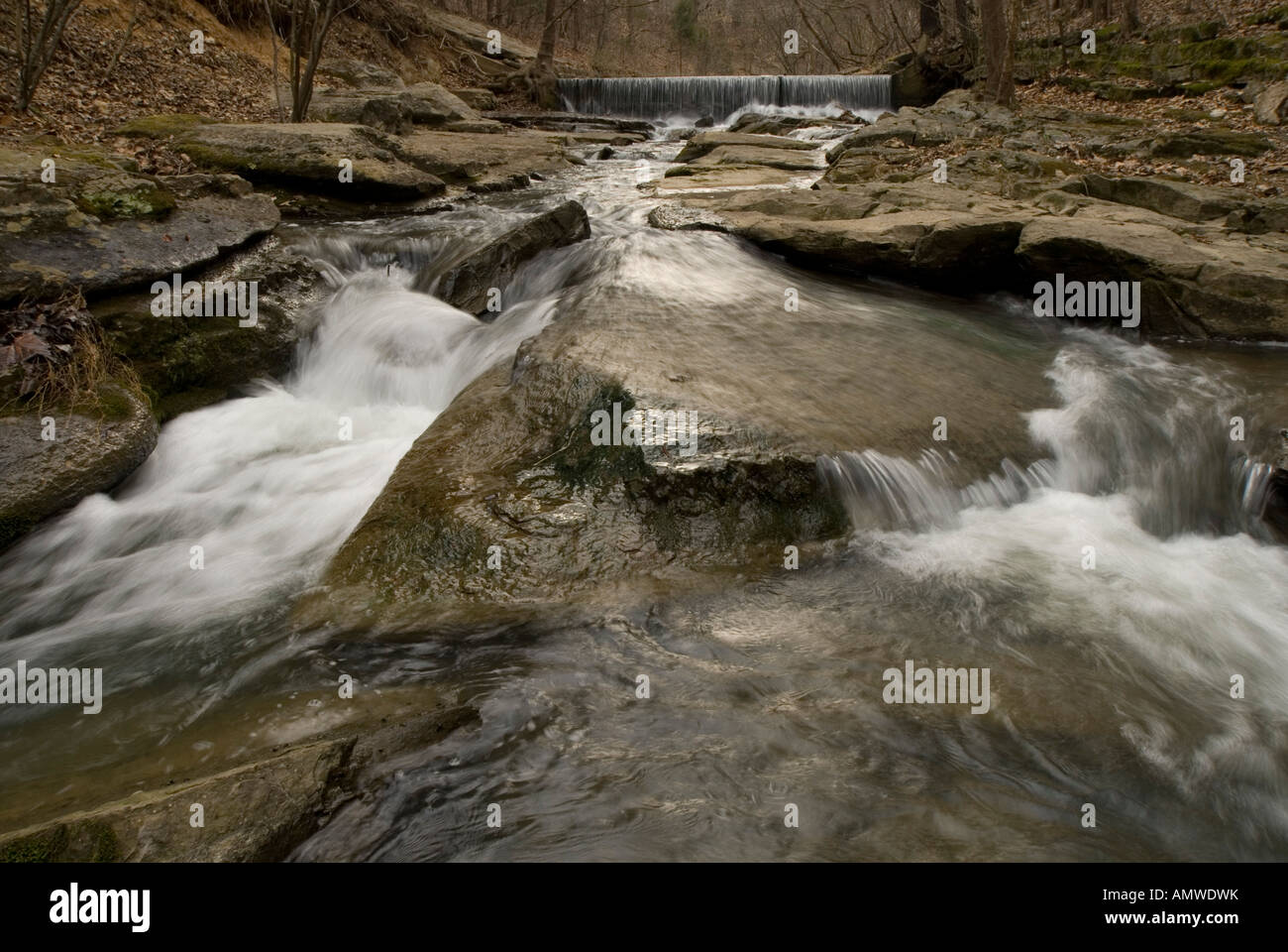 Four Mile Creek,below spillway dam Stock Photo - Alamy
