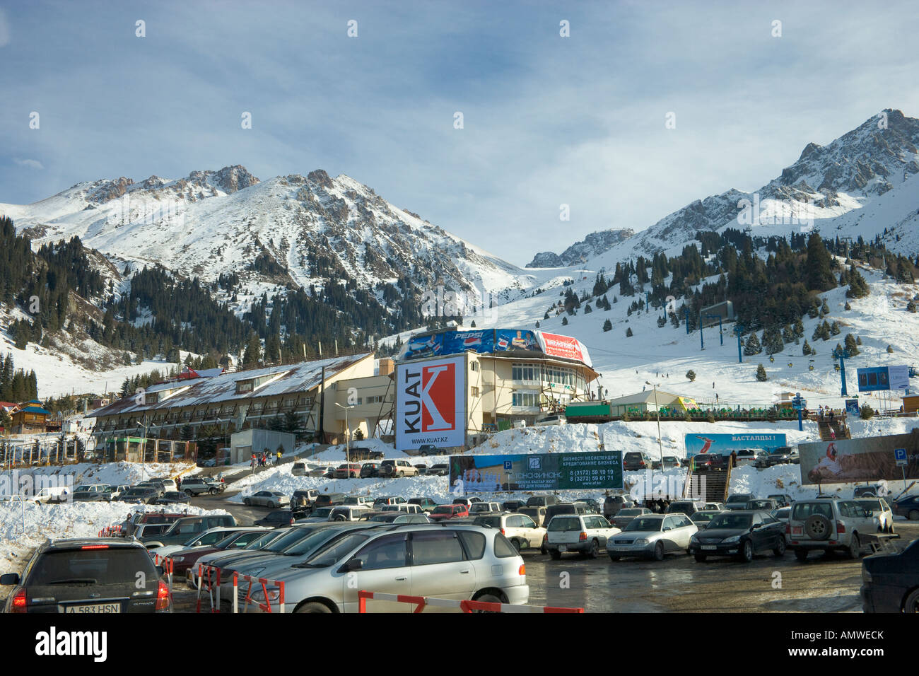 Snowy ski resort of Chimbulak Kazakhstan Stock Photo - Alamy