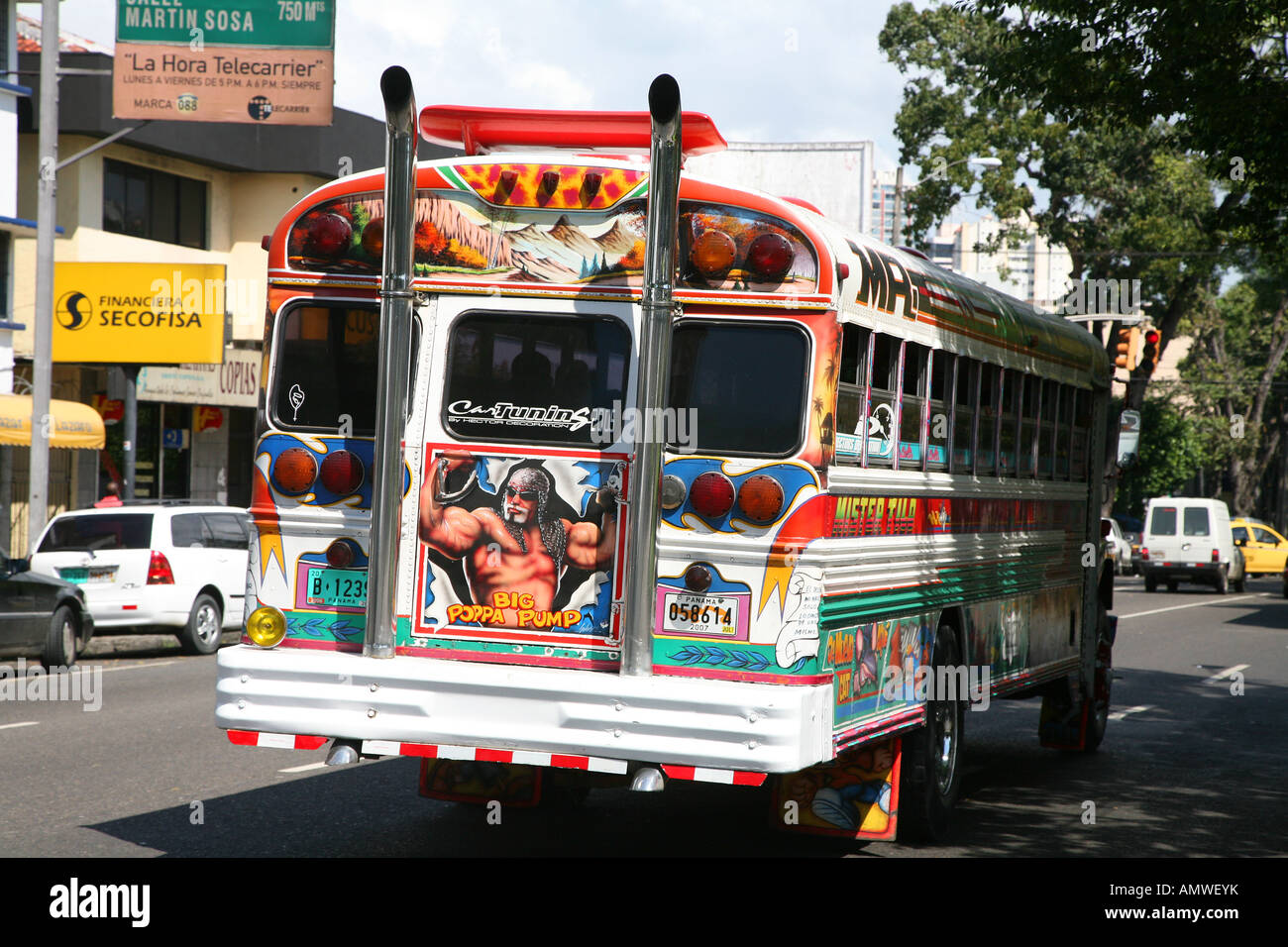 Panama Panama City Bus Red Devil Stock Photo - Alamy