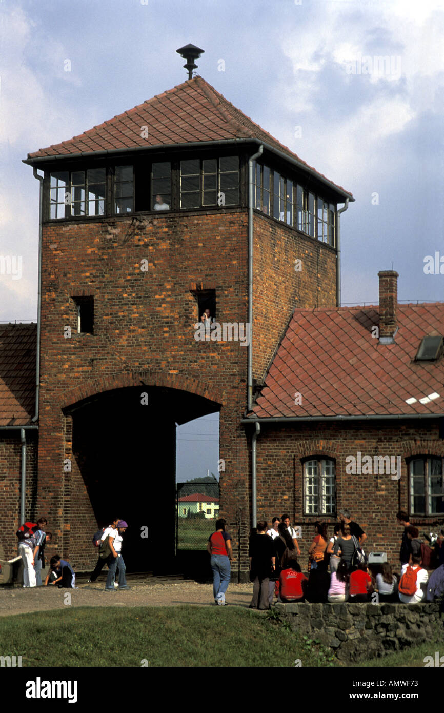 Tourists at the Rail Gateway to Auschwitz 11 Birkenau State Museum once ...