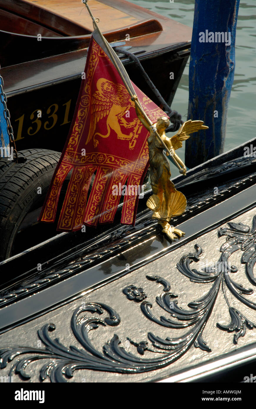 Flag of the Venetian Republic on a Gondola Stock Photo - Alamy