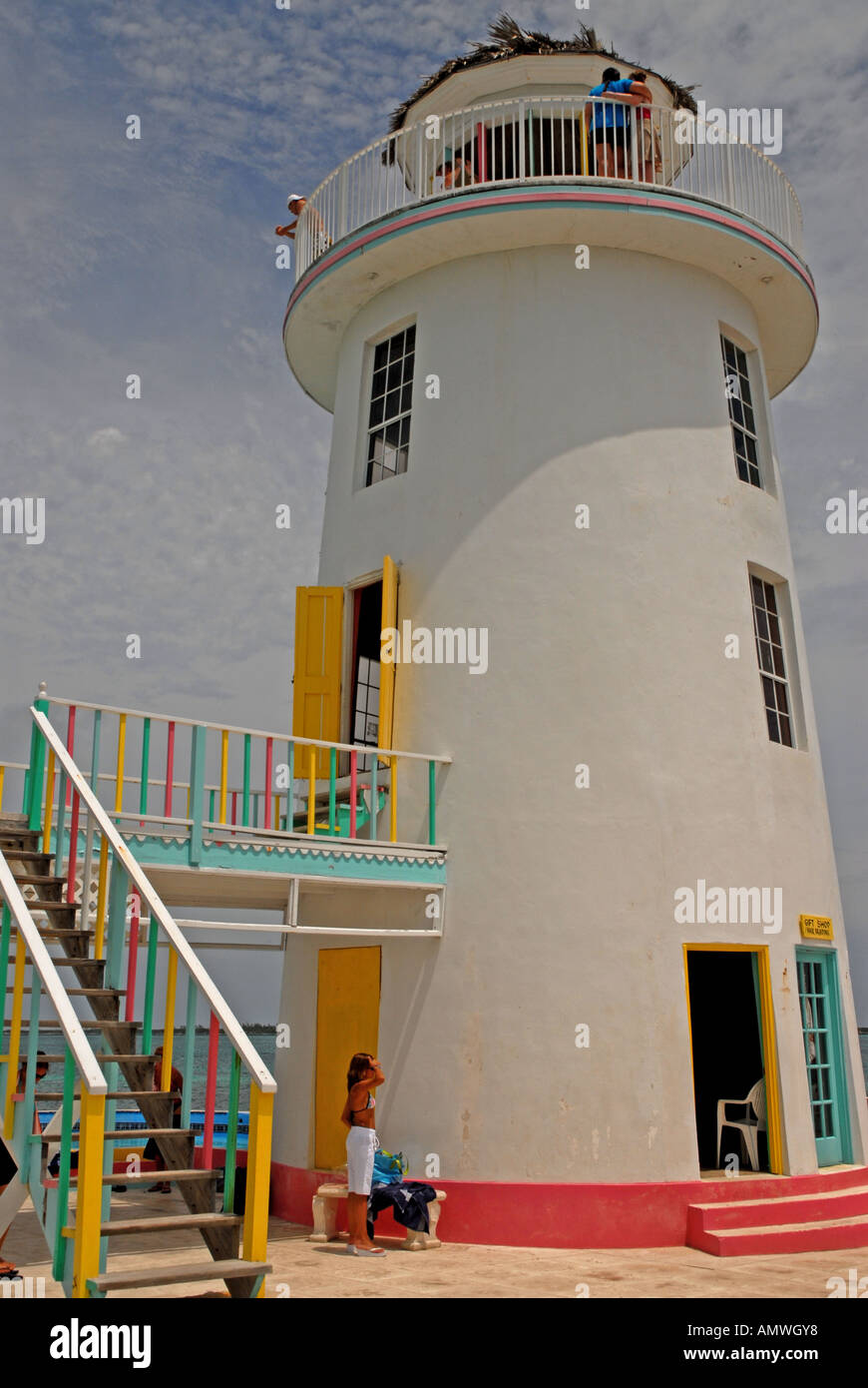 Bahamas Lighthouse Pearl Island off New Providence Nassau Stock Photo ...