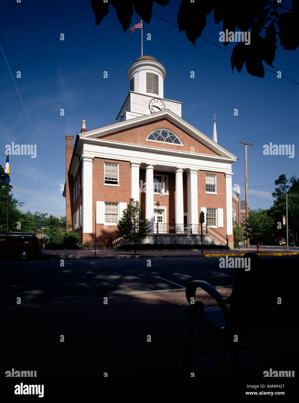 Bedford County Courthouse During A Blue Sky Day, Pennsylvania, USA ...