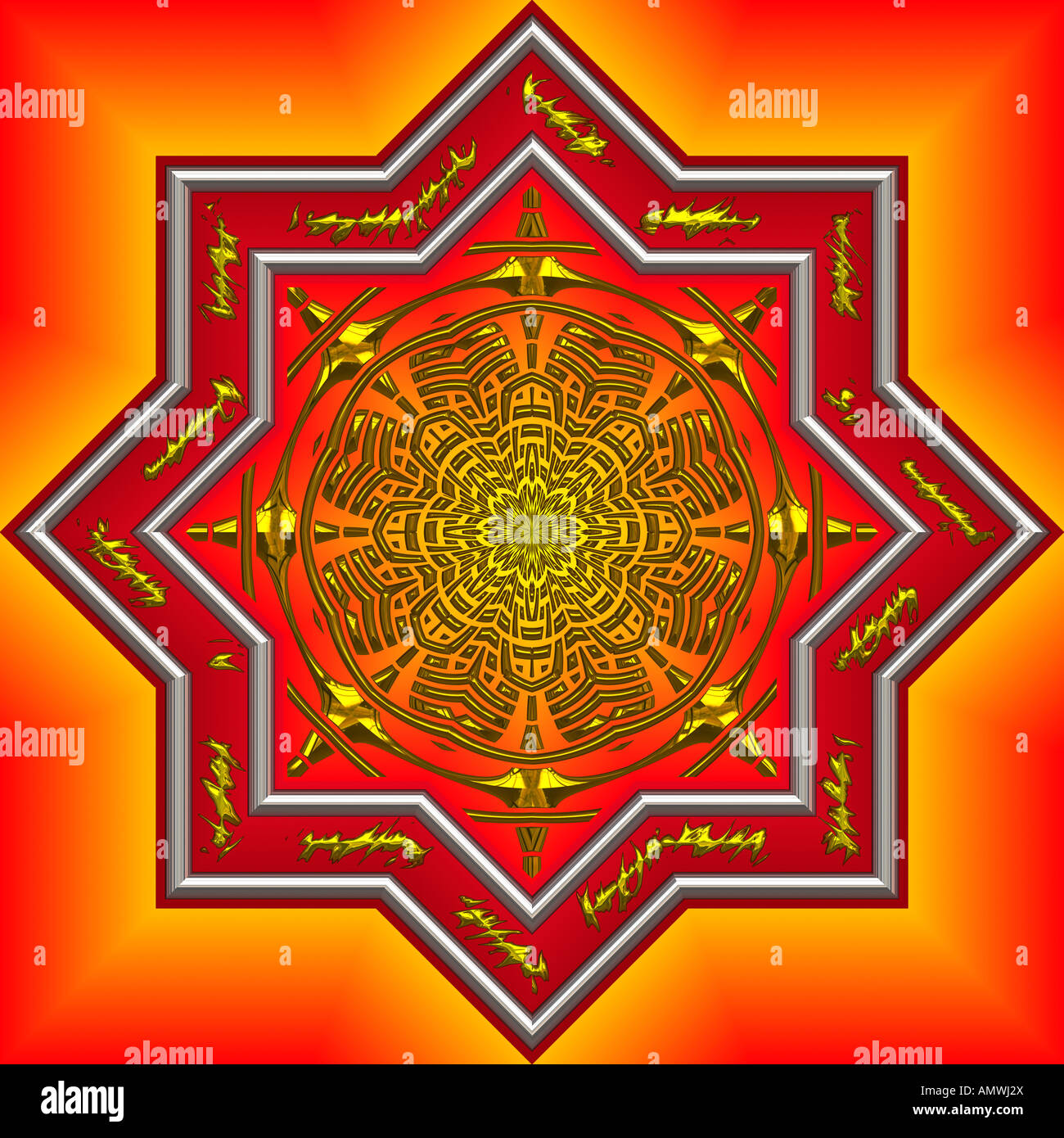 big bright and beautifully intrique mandala design Stock Photo - Alamy