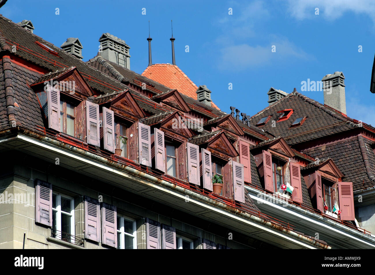 Switzerland Lausanne Old Town rooftops Stock Photo - Alamy