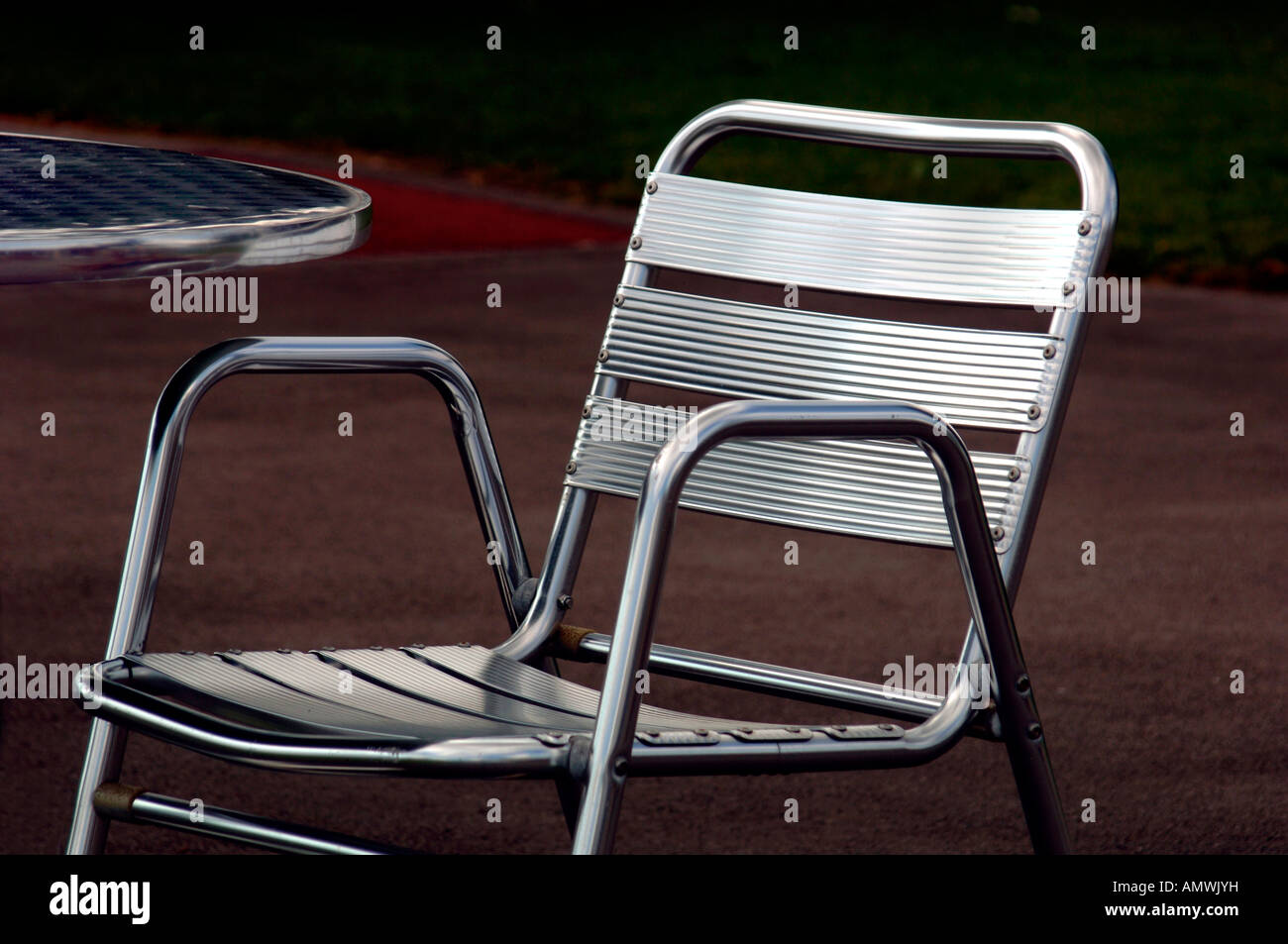 Steel Table & Chair Stock Photo - Alamy