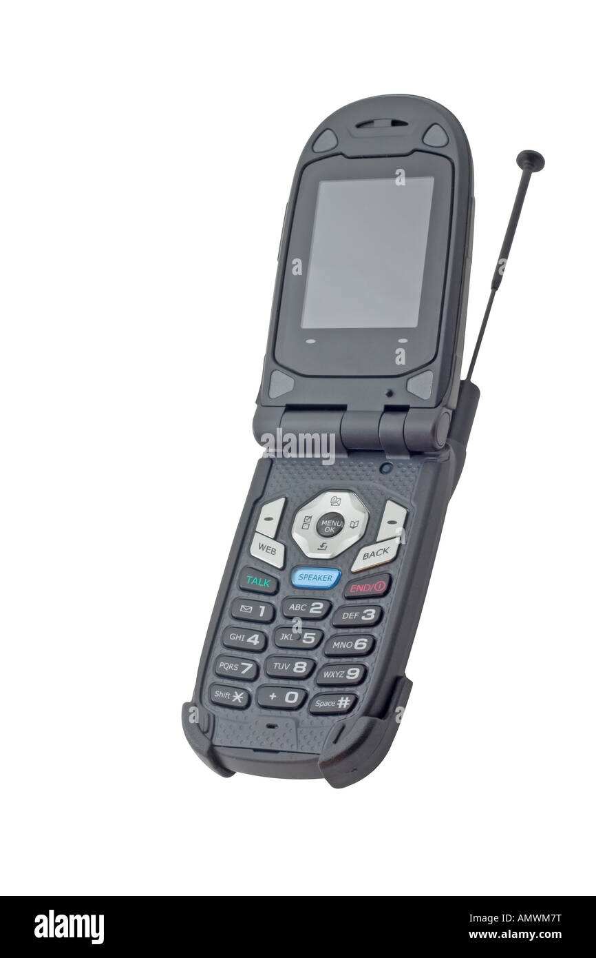 black cellular phone isolated on white background Stock Photo - Alamy