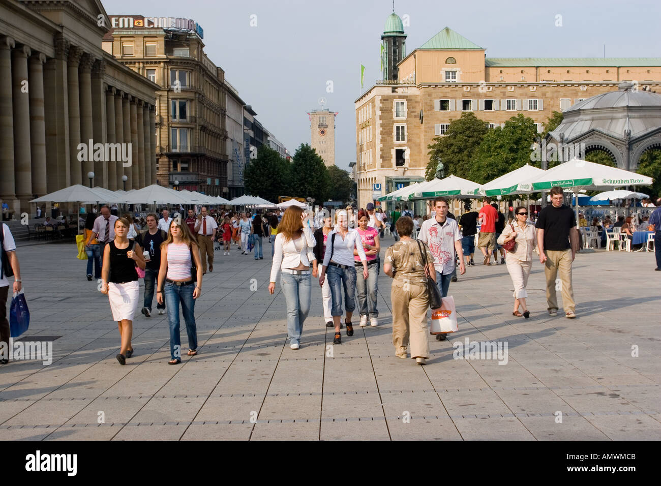 Germany Stuttgart People walking at Konigstrasse the King street which ...