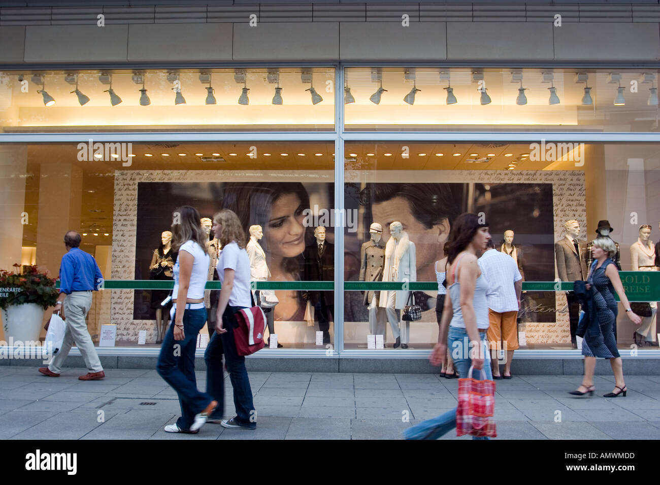 Germany Stuttgart People walking at Konigstrasse the King street which ...